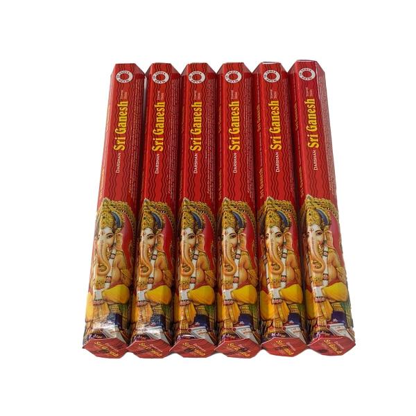 内容：Darshan ガネーシャ香内容量：お香20本入りが6箱(1箱約20本×6箱　120本/ばらつきがあります)原産国：インド爽やかでくどさを感じないがどこか寺院を彷彿させるような落ち着いた辛口のの香りがほのかに漂う印象。