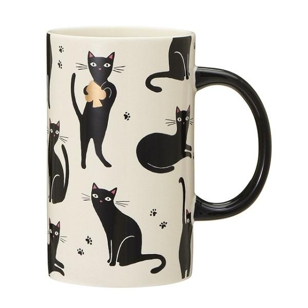 ★STARBACKS[オンラインストア限定]Kate Spadeのアイコニックなモチーフのひとつである「キャット」をデザインしたマグカップです。さまざまなポージングをした黒猫の中、1匹だけゴールドのスペードを持っている黒猫がいます。背面には...