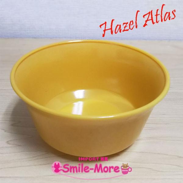 メーカー：Hazel Atlas / ヘーゼルアトラス社シリーズ：OVIDE ／ オバイド生産国：アメリカ刻印：なしサイズ（cm）：上部径12.5cm　高さ5.5cmカラー：モダントーン　イエロー（黄色）------------------...
