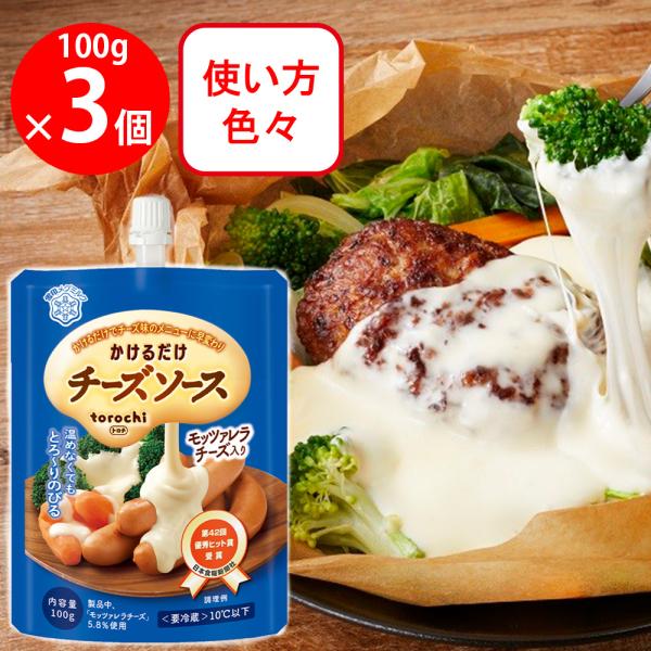 ●商品特徴毎日の食卓に！かけるだけでチーズ味のメニューに早変わり。温めなくてもとろーり伸びるマイルドな味わいのチーズソースです。【ポイント1】冷蔵庫から出してすぐに使える【ポイント2】手を汚さずにお好みの量を使えるスパウトパウチ形状【ポイン...