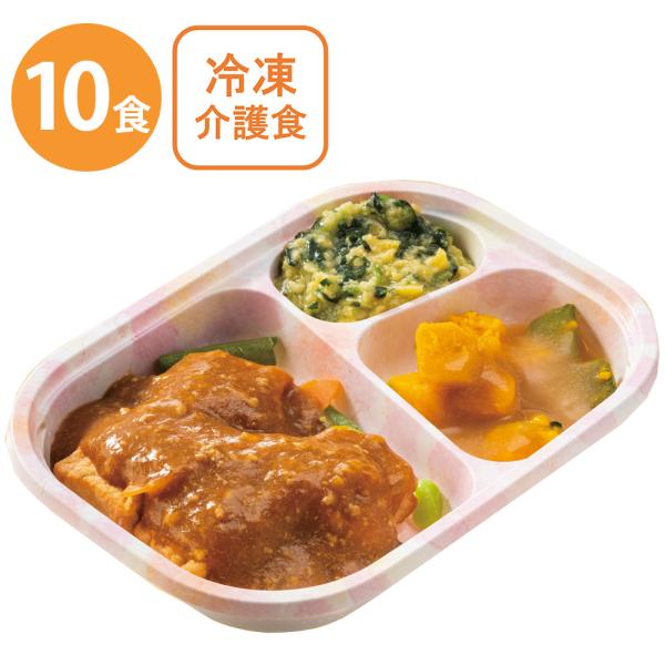 ●商品特徴主菜1品＋副菜2品のやわらかおかずセットです。冷凍保管ができ、食べたいときにいつでも簡単レンジ調理ができます。簡便で扱いやすい！レンジ調理温めるだけトレーのまま食べれば食器要らず【噛み易い物性】見た目は普通食のまま、やわらかく噛み...