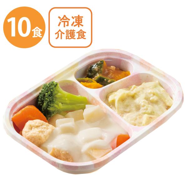 ●商品特徴主菜1品＋副菜2品のやわらかおかずセットです。冷凍保管ができ、食べたいときにいつでも簡単レンジ調理ができます。簡便で扱いやすい！レンジ調理温めるだけトレーのまま食べれば食器要らず【噛み易い物性】見た目は普通食のまま、やわらかく噛み...