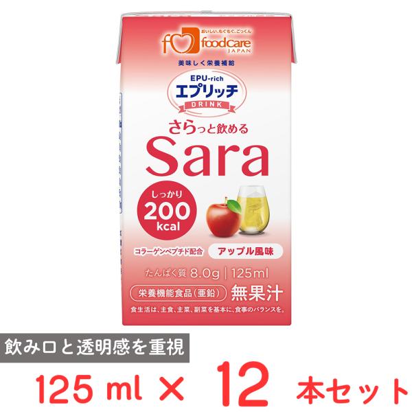 ●商品特徴「さっぱりとした飲み口」と「爽やかな透明感」を追求した栄養補給食品（飲料）です。1本（125ml）でエネルギー200kcal たんぱく質8.0gを補給！。