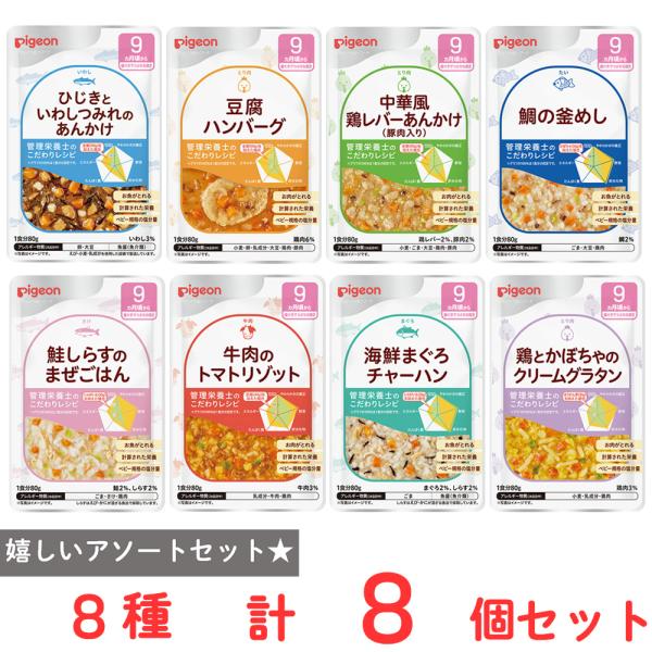 ●商品特徴30年の歴史を持つ総合食品卸会社が運営し、家庭用から業務用まで幅広いニーズにお応えする、Smile Spoonが厳選したアソートセットです！異なる魅力的な商品をお楽しみいただけます。ピジョン 食育レシピR9 ひじきといわしつみれの...