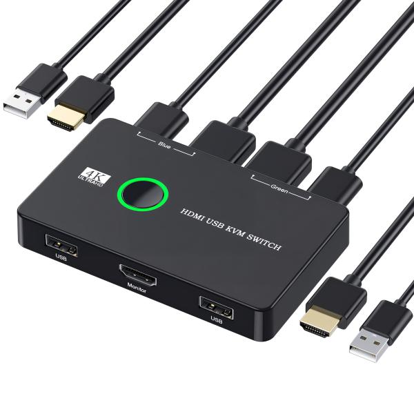 【特徴】KVM(Keyboard、Video、Mouse)スイッチは、1組のキーボード・ディスプレイ・マウスをPC2台で共有して使用することが可能です。ボタン一つで切り替えられるため、USBを差し替える手間がなく、デスクを最大限活用すること...