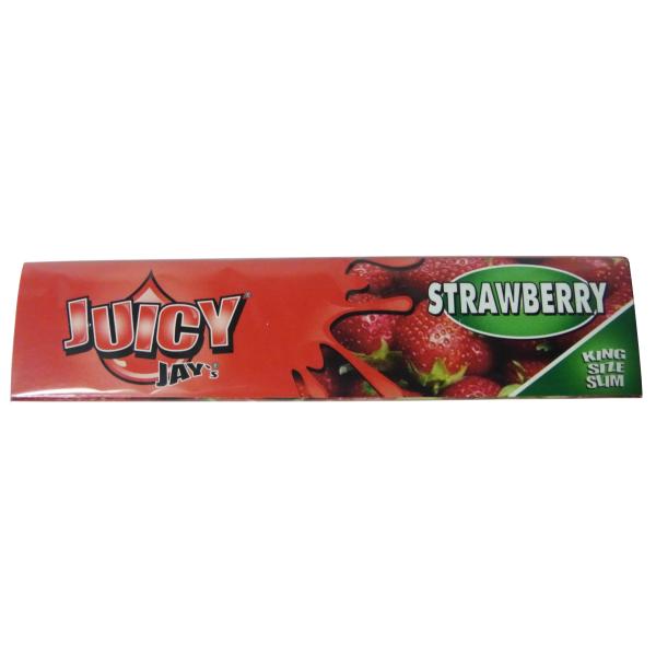 Juicy Jay's/ジューシージェイズ ストロベリー　フレーバー：ストロベリー　flavour：Strawberry　Kingsize　長さ約110mm / 幅約44mm　32枚入り×3冊　3 booklets×32 papers