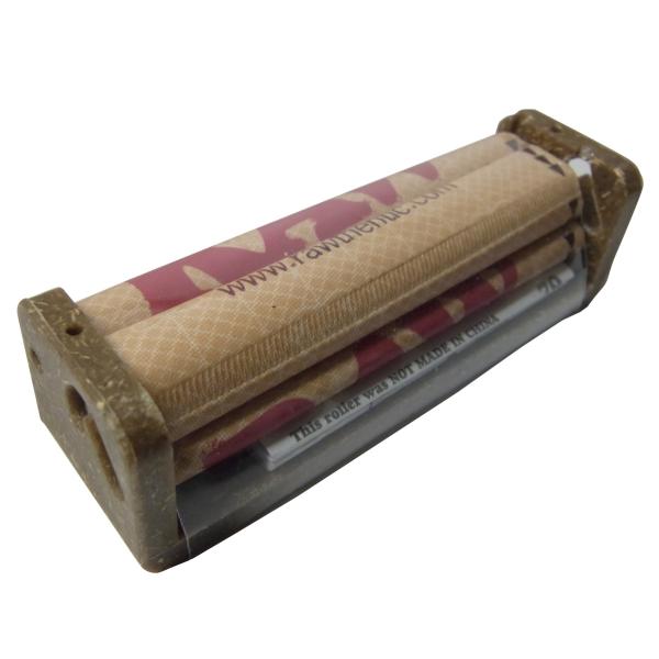 RAW　手巻きタバコ用ローリングマシーン。幅79mm。1/4サイズ用。本体部分はヘンププラスチック使用のローリングマシーンです。ロールの交換ベルト1枚付属