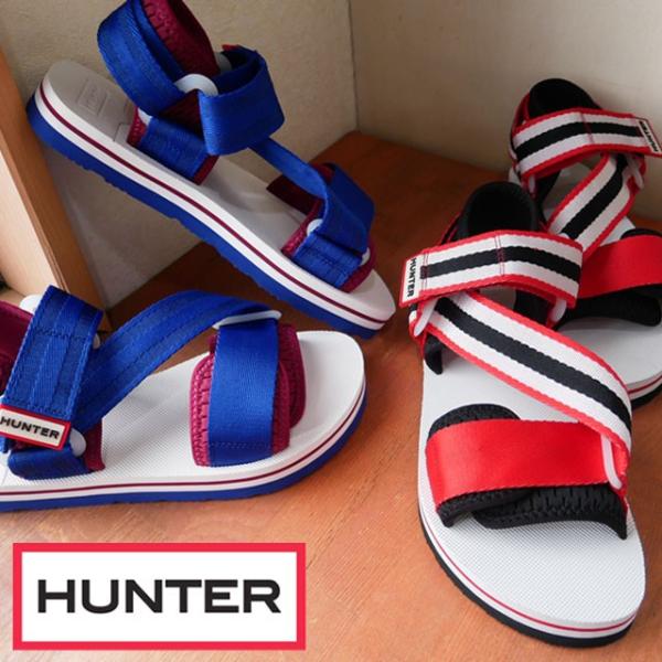 ハンター HUNTER  レディース サンダル■商品説明RWB(HUNTER RED/HUNTER WHITE/BLACK)RLC(RED ALGAE/CUTTLE BLUE)ハンターから、トレンドを意識したスポーツモデルで、カラーリングが...