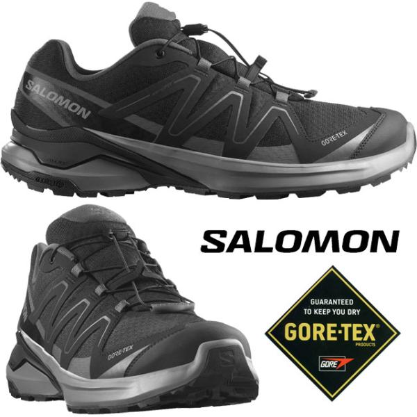 サロモン|SALOMONL47943300 メンズ 防水 スニーカー■商品説明L47943300(Black/Pewter/Asphalt)/S7087小雨が降っていても、晴れていてもSalomonのExamotion GTXなら、ランニン...