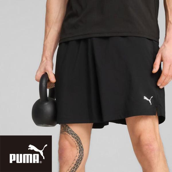 プーマ|PUMA527368 メンズ トレーニングパンツ■商品説明01 - PUMA Black （A3654）※こちらは専用梱包材なしの商品のみのお届けとなります。TADコレクションより、トレーニングにぴったりなウーブンショーツが登場。独...