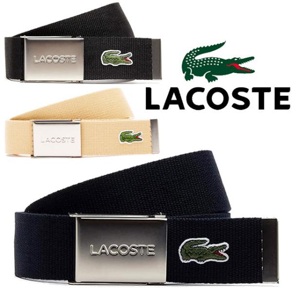 ラコステ|LACOSTERC2012 メンズ ベルト■商品説明031 （ブラック）166 （ネイビー）M98 （ベージュ）※こちらは専用梱包材なしの商品のみのお届けとなります。明るいカラーの布、メタルチップ、プレートバックルで構成される、M...