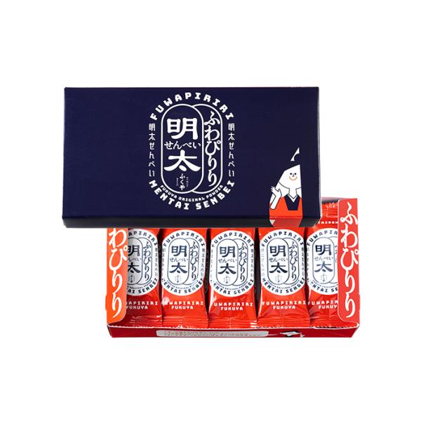 12,000円（税込）以上のお買い上げで送料無料明太子の形をしたおせんべい。ふわっとした軽い食感に明太子のぴりりとした風味が濃厚な味わいのせんべいです。