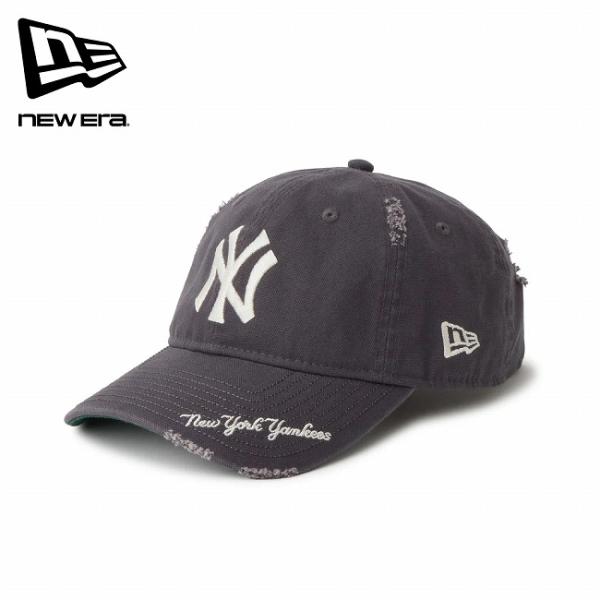 NEWERA ニューエラ 9TWENTY MLB Visor Logo バイザーロゴダメージ ニューヨーク・ヤンキース グラファイト 14745045 【 帽子 キャップ 日除け ユニセックス クロスストラップ サイズ調整 アウトドア 】