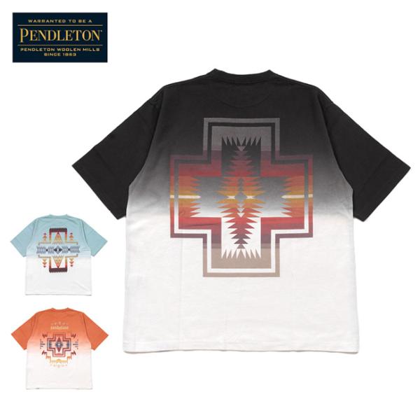 PENDLETON ペンドルトン Gradation dye Back Print Tee グラデーションダイバックプリントティー 6275-4013 【 トップス 半袖 Tシャツ 綿 コットン アウトドア 】