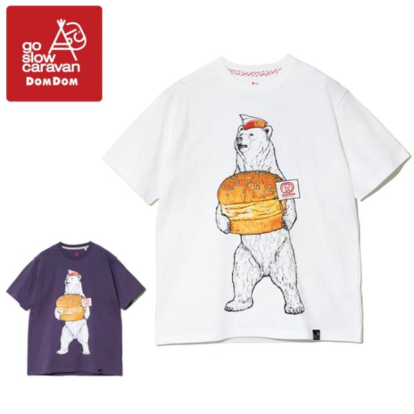 go slow caravan ゴースローキャラバン DOMDOM×gsc USA/C 天竺 手作り厚焼きたまごバーガークマS/S TEE 341961 【 トップス 半袖 Tシャツ デイリーウェア コラボ ドムドムハンバーガー 】【メール...