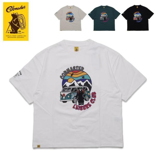 COBMASTER コブマスター 吸水速乾天竺刺繍ルーズTEE(旅するベアー) 437505 【 Tシャツ 半袖 トップス コットン アウトドア キャンプ 】【メール便・代引不可】