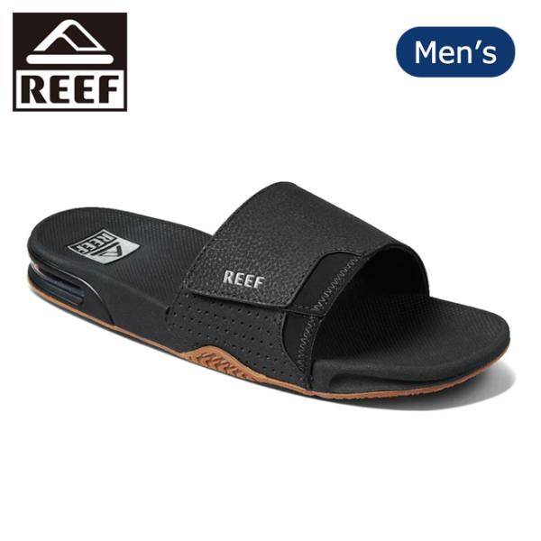 REEF リーフ FANNING SLIDE ファニングスライド BLACK/SILVER CI3632 【 メンズ サンダル アウトドア キャンプ レジャー ボトルオープナー 】