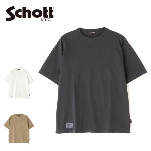 schott ショット PIGMENT O/D SS T-SHIRT ピグメントオーバーダイTシャツ 782-5934007 【 トップス ショートスリーブ 半袖 コットン 綿 キャンプ アウトドア 】【メール便・代引不可】