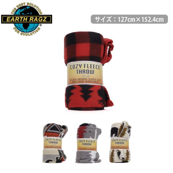 EARTH RAGZ アースラグズ COZY FLEECE THROW BLANKETS コージーフリーススロウブランケット 【 ひざ掛け 保温 車中泊 防災 災害 キャンプ アウトドア 】