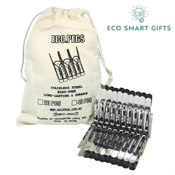 ECO SMART GIFTS エコスマートギフト UNBREAKABLE STAINLESS STEEL PEGS 20PACK アンブレイカブルステンレススチールペグ EP-EP20CS 【クリップ/物干し/アウトドア/雑貨】【メール便...