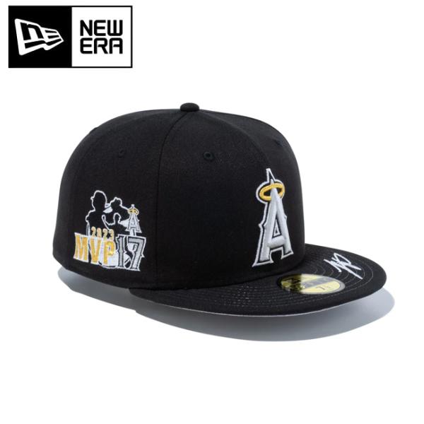 NEWERA ニューエラ 59FIFTY Shohei Ohtani American League MVP &amp; Home Runs Leaders ロサンゼルス・エンゼルス ブラック×ホワイト 14339798 【 メモリアル キ...