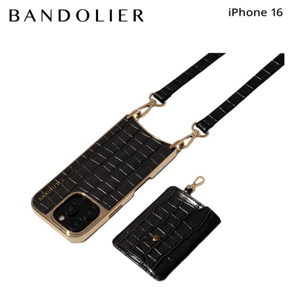 【セレブ愛用者急上昇中のiPhone専用アクセサリーブランド BANDOLIER】ブラックのレザーにクロームフレームのゴールドが際立ちます。頑丈さやマグセーフ対応など機能性の高さも人気です。■ブランド名 / 商品名BANDOLIER バンド...