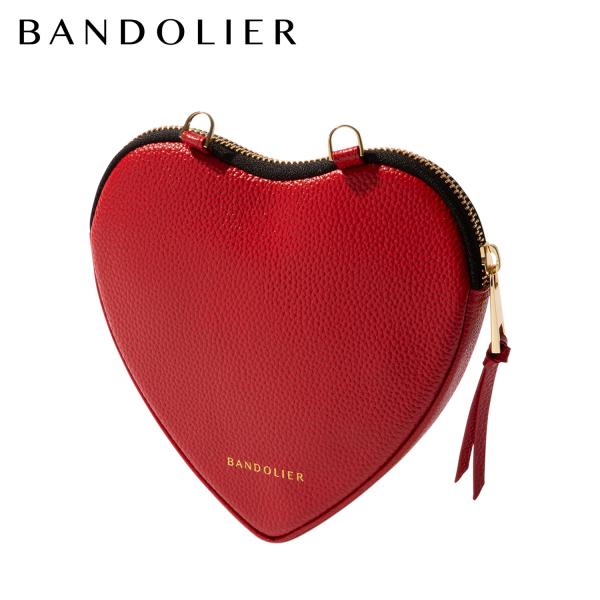 【セレブ愛用者急上昇中のiPhone専用アクセサリーブランド BANDOLIER】情熱的なレッドのハート型フォルムが視線を釘付けにする、マチ付きミニポーチ。計算された立体構造により、コインやイヤホンなどの小物を驚くほどスマートに収納可能です...