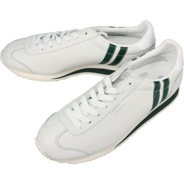 【商品説明】アッパーには、シュリンク加工を施した柔らかなステアレザーを使用しています。このレザーは、足に馴染みやすく、快適な履き心地を提供します。ネバダ2（WH/GN）は、その履き心地の良さで定評のあるレザースニーカーです。クッション性の高...