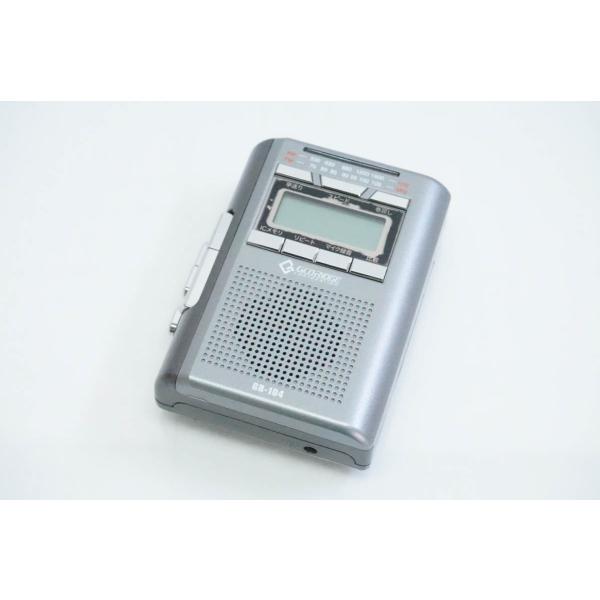 ●商品情報・ラジオ録音機能つきカセットレコーダーにIC機能搭載・型番／GR-104・本体サイズ／縦122mm×横92mm×高さ38mm・カセット録音／モノラル・IC録音時間／高音質4分、低音質約8分(モノラル録音)・内蔵マイク／モノラル録音...