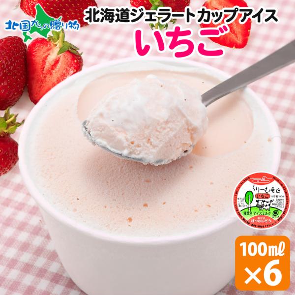 くりーむ童話(北海道 手づくりアイスクリーム専門店)■商品内容：いちご アイスクリーム 単品6個（1個100ml） ※個包装用資材のご用意はございません。■お届け日：2-3日以内に発送予定（土日祝日・年末年始を除く）■送料：送料無料（沖縄・...