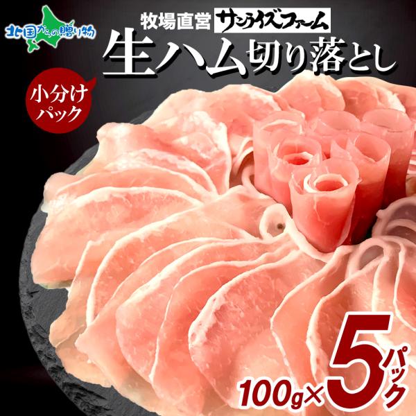 ▼高級生ハム、たっぷり入ったセットをお届け■商品内容：生ハム切り落とし（100ｇ×5Ｐセット）■出荷予定日：4-5日以内に発送予定(土日祝除く）※ご指定がない場合、最短のお届け■送料：送料無料（沖縄・離島、一部地域は配送不可）■のし：可■配...