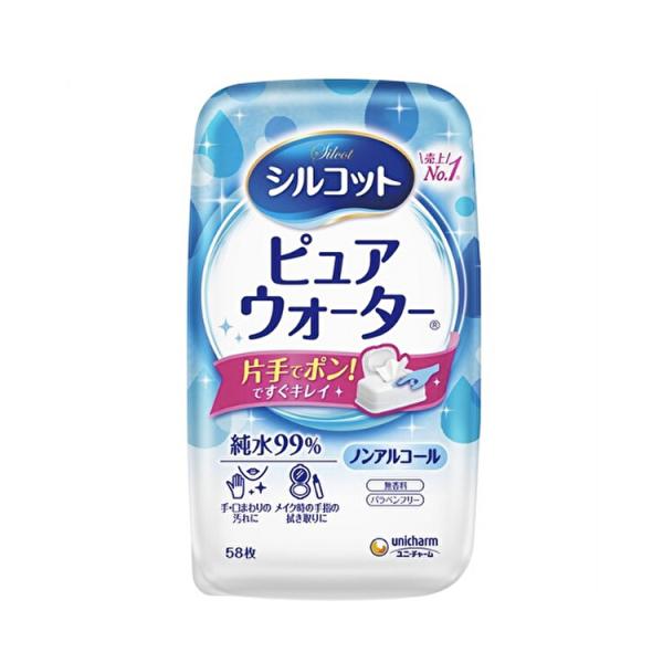 ワンプッシュでフタが開いて、片手でシートが取り出せる、便利なウエットティッシュ。メイク時の手指の拭き取りなど、身の回りを手早くキレイにできるウェットティッシュです。純水９９％、ノンアルコール、無香料。容量：58枚入り原産国：日本?メーカー名...