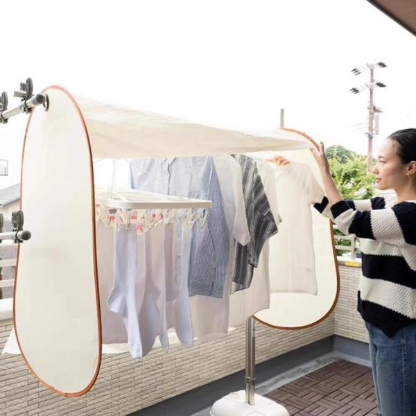 雨・花粉・紫外線対策に。専用カバー付き 洗濯物保護カバーです。洗濯物を外に干すと花粉や埃、突然の雨が心配。意外と多い、外干しトラブルに。洗濯物を包み込むようにガードができます。下着類の目隠しにも。使わない時はスリムに折りたたみが可能です。物...