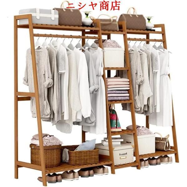 100％ 竹：頑丈な衣料品衣服ラックは、高山の竹製、耐久性、滑らかで防水です。ファイン竹のテクスチャはあなたに優雅なディスプレイを追加します屋内屋外装飾。バンボー吊り下げ衣服ラックを家の清浄機として使用することができます。 安定梯子構造：ラ...