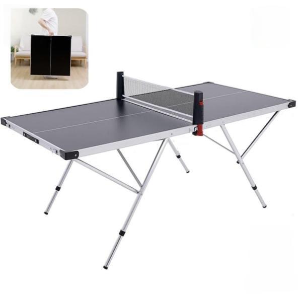 ??【商品仕様】サイズ（使用時）：160*80*（50/70）cm サイズ（収納時）：80*80*7cm　材質：高密度繊維板　セット内容：卓球台本体、専用ネット 重量：(約)12kg??【高品質素材】高密度繊維板は、ピンポン球に完璧な跳ね返...