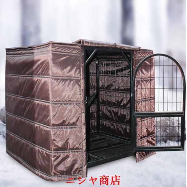 ?防水素材：犬小屋のカバーは頑丈なオックスフォード布でできており、防風性、防水性、防汚性、防臭性があり、屋内と屋外に最適です?修正が簡単：ケージをケージの上部から覆うだけで、カバーを木枠に完全に固定できます, 底のアイレットデザインは犬小屋...