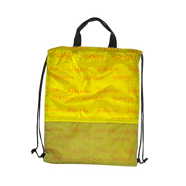 アスレタグラフィックメッシュポケット付きランドリーバッグ。 メッシュポケットにはレガースや汚れたソックスなどを入れて使用できます。■素材：ポリエステル■カラー：イエロー■サイズ：W40×H50cm