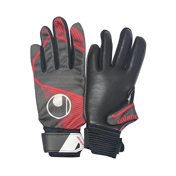 耐久性重視のフットサル専用GKグラブ手首：EVAハーフフラップカラー：ブラック×ホワイト×レッド