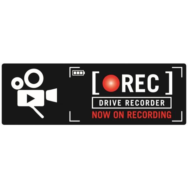 ■ドライブレコーダー ステッカー Mサイズ ブラック　dr03m■サイズ"M"：14cm×4.8cm（厚さ0.3mm)■耐水・耐UV仕様■貼り方：　(1)貼り付け部分がはがれやすい場所ではないことを確認します。　(2)貼り付け部の汚れ・油分...