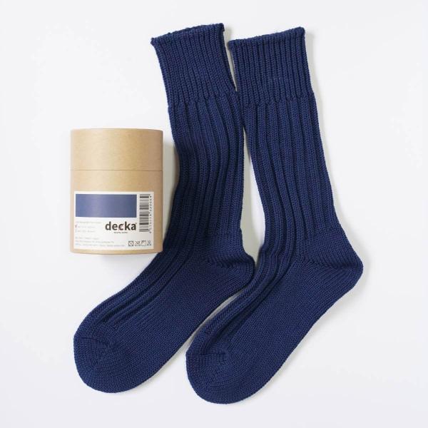 【ブランド】decka Quality socks(デカクォリティソックス)【商品】Cased Heavyweight Plain Socks【品番】de-01【サイズ】1：21.5-24.5cm・2：25-28cm【原産国】日本(Made...