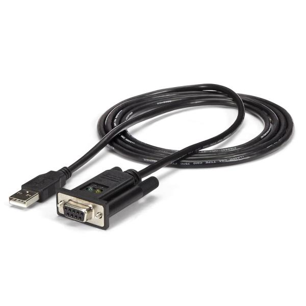 携帯製に優れたシングルケーブル ソリューションStarTech スターテック シリアル変換ケーブル/USB-A - RS232Cクロス/1.7m/921.6Kbps/BKUSB−Nullモデム（クロス有線）RS232ストレート変換シリアルア...