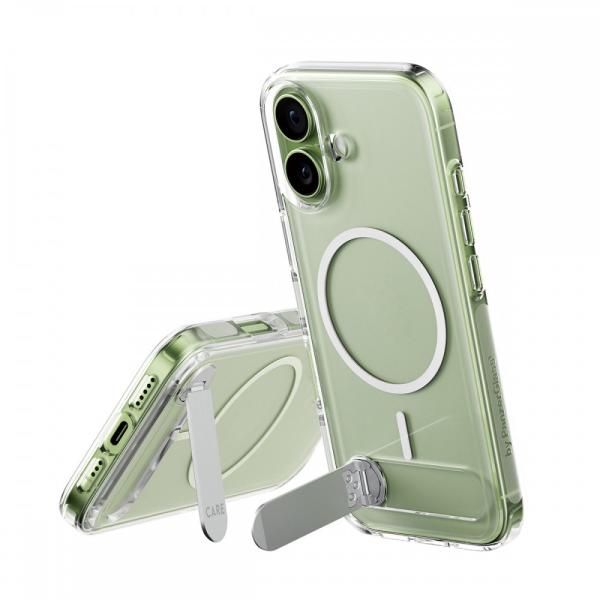 実用性を追求した多機能キックスタンド搭載CARE by PanzerGlass Feature Case Transparent iPhone 17 ケース w. Color Kickstand &amp; MagSafeハンズフリーで映像...