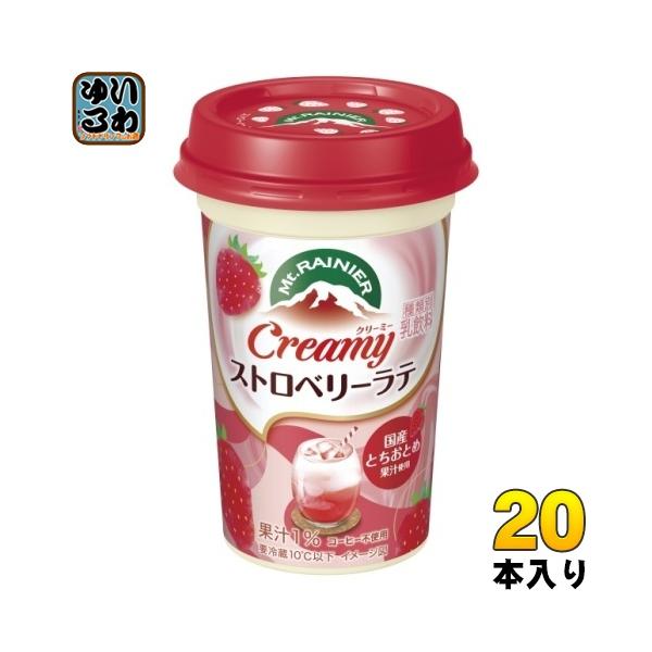 【送料無料／一部地域除く】【一個あたり 213円（税込）】・ミルクと素材のバランスにこだわった、コーヒー不使用のマウントレーニア「Ceamy」シリーズ・しっかりとしたミルク感とストロベリー果汁の甘さや華やかな香りを楽しめます ・とちおとめ果...