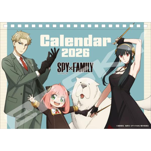 【発売日：2025年11月08日】■タイトル／卓上 TVアニメ『SPY×FAMILY』■品番／CL26-011■JAN／4970381218706■サイズ・仕様／15×21cm・16枚 / ヒラ