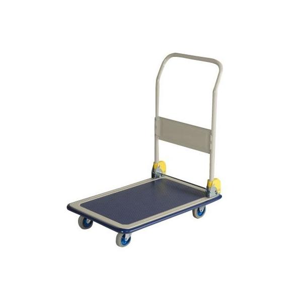 オフィスや工場、物流倉庫など多彩なシーンで活躍する台車。折りたたみができるため、不要なときは省スペース収納が可能です。【仕様・規格】○サイズ：W92×D61 cm車輪：φ13 cm○配送：自社便で平日お届け。開梱設置サービス付人気商品のため...
