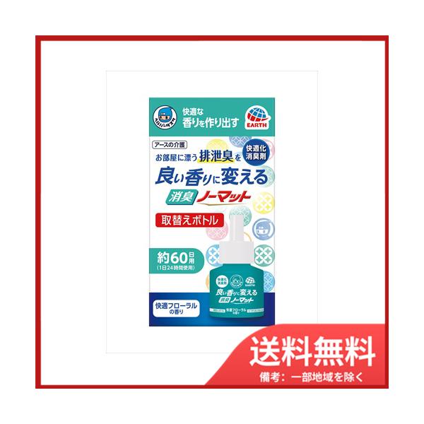 4901080582812，快適化消臭剤，消臭ノーマット、アースノーマットのどの器具にも使えます、お部屋に漂う嫌なニオイを利用し、快適な香りを作り出して消臭する、ごまかさない快適化消臭剤です。約60日用です。