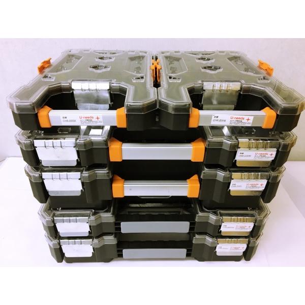 プロ職人が求めた工具箱CHB-200S（2ケース）、200M、200L、300GM、300GLの６ケースセットになります。作業工具の持ち運びに最適なクリアケース。※特長・クリアタイプで中身が見え、連結可能。・ビスや小物、先端工具などたくさん...