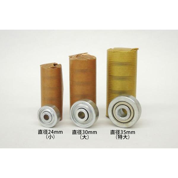 レールコマまたは亀甲車用のベアリング大（外径30φ×11mm厚×8φ穴）です。小、大、特大の3種類があります。ベアリングを交換するだけで新品に甦ります。製材所、木工所様の横切り木取機のレールによく使用されています。