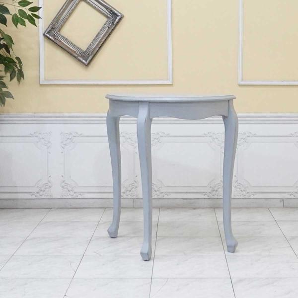 品名　コンソールテーブル品番　e4119-ｍ-72(アンティーク加工モデル)サイズ　W 70cm x D 35cm x H 76cmコメントアンティークグレーモデル※天板にもアンティーク加工を施しております。心を豊かにする繊細で華やかさが伝...