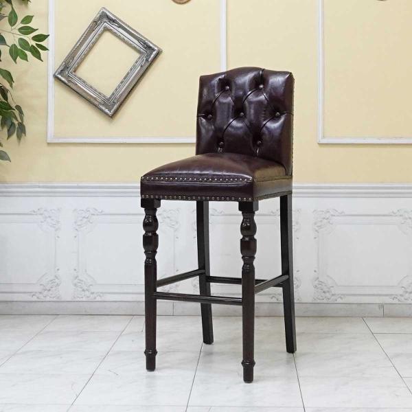 品名　ハイチェア品番　e9005-5p38bサイズ　W 41cm x D 50cm x H 104(座面まで72）cmコメントレトロ感あふれる英国アンティーク家具をそのままに復刻した「ヴィンセントシリーズ」のハイカウンターチェア。使い勝手の...